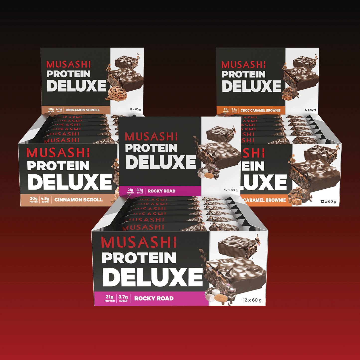MUSASHI DELUXE PROTEIN Bar 60G (Box of 12 Bars) – Musashi